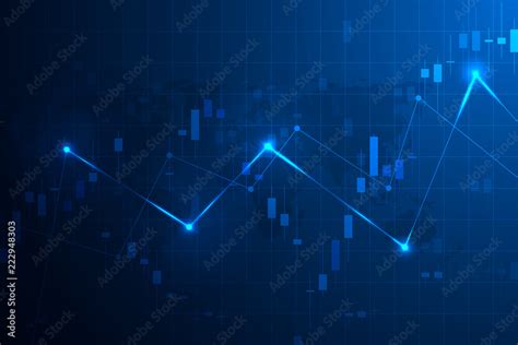 Stock Exchange Chart Market Investment Trading With World Map Trading Platform Business Graph