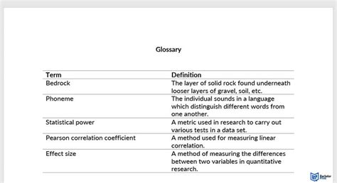 glossary example format understanding the key terms in a glossary