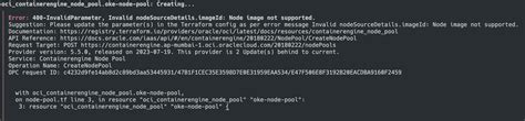 cannot configure node pool when creating a oke cluster using terraform