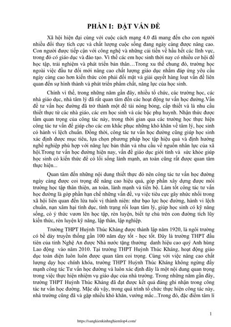 PPT Nâng cao hiệu quả công tác Tư vấn học đường cho HS ở THPT Huỳnh Thúc Kháng PowerPoint