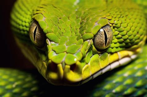 Premium Photo Closeup Of A Green Python