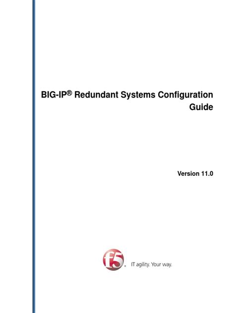 Pdf Big Ip Redudant Configuration Guide V11 Dokumentips