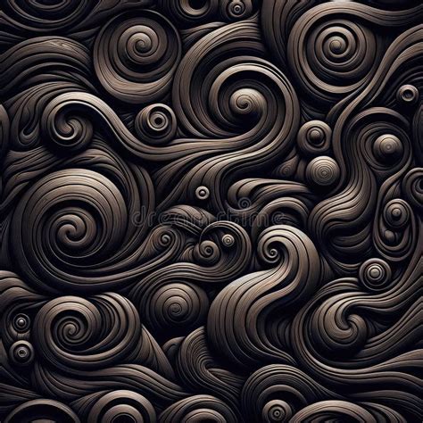 Abstract Swirl Patterns In Earth Tones Ai Generated Stock Illustration