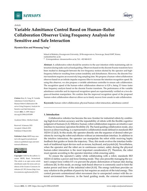 pdf variable admittance control based on human robot collaboration