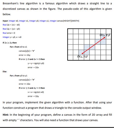 Solved Bresenham S Line Algorithm Is A Famous Algorithm