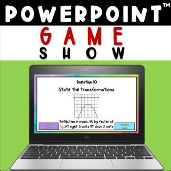 Quadratic Transformations Given A Graph Game Show PowerPoint Math Activity