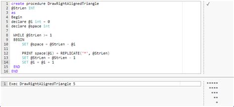Sql Server How Do I Make A Triangle Of Stars Using Stored Procedures