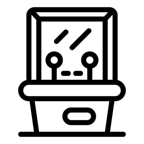 Retro Arcade Game Machine With Joysticks And Screen Displaying Playing Field 49057967 Vector Art