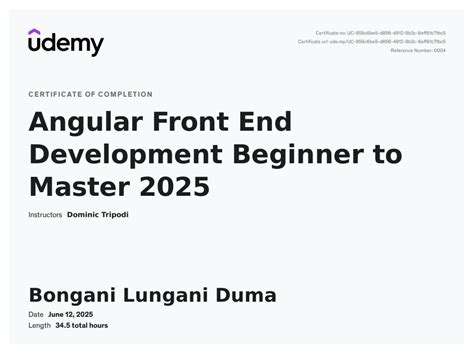Im Happy To Share That Ive Completed The Course On Angular Front End