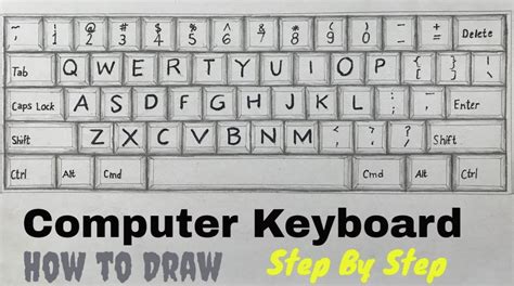 Computer Keyboard Drawing Cartoon