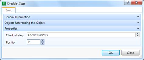 Checklist Step Properties