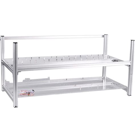 Aaawave 8 Gpu Mining Rig Frame Stackable Open Frame Design Mining Rig Case With Fan Mounts