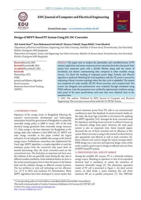 PDF Design Of MPPT Based PV System Using DC DC Converter