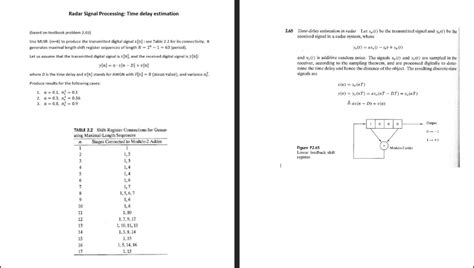 I M Trying To Solve The Radar Signal Processing Chegg