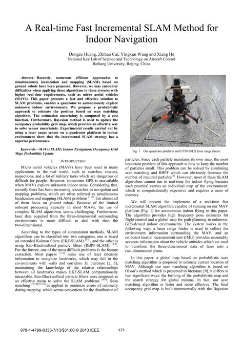 pdf a real time fast incremental slam method for indoor navigation