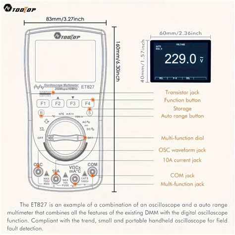 Et827 Uprated 1 휴대용 디지털 멀티미터 오실로스코프 40mhz 대역폭 2 Temu Republic Of Korea