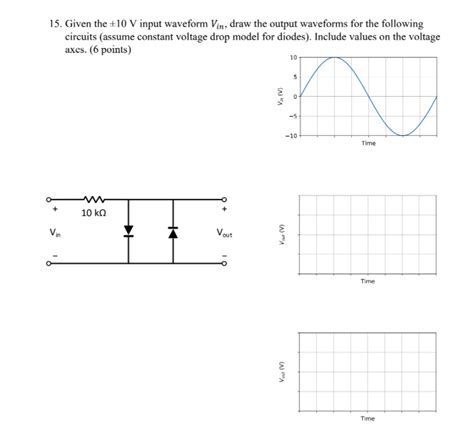 Solved 15 Given The 10 V Input Waveform Vin Draw The