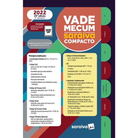 Livro Vade Mecum Compacto 25ª Edição 2022 Em Promoção Ofertas Na