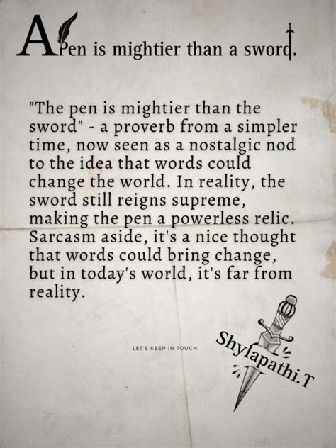 The Pen Is Mightier Than A Sword Nowadays How Is