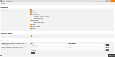 user defined fields options field dropdown avendoo® online hilfe