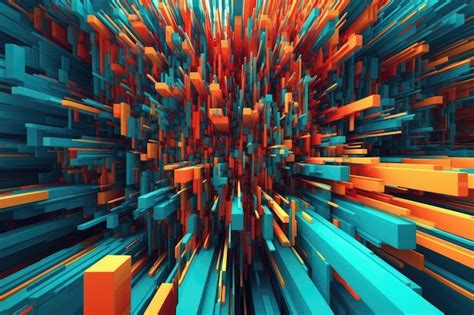 Premium Ai Image Abstract Blue And Orange Lines Intersecting And Overlapping Generative Ai