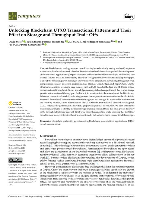 pdf unlocking blockchain utxo transactional patterns and their effect