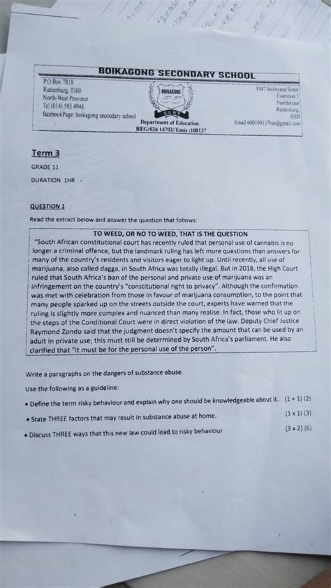 Read The Extract Below And Answer The Question That Follows South Afri