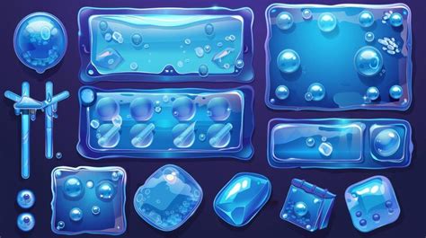 Premium Photo Blue Jelly Texture Buttons For User Interface Design In