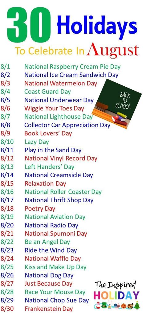 August Special Events Calendar 2025 Calendars