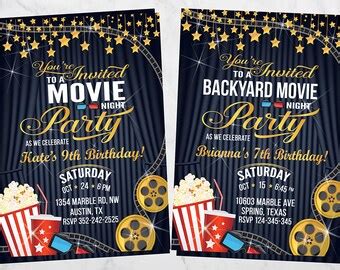 Movie Ticket Invitations Movie Party Invitations Hollywood