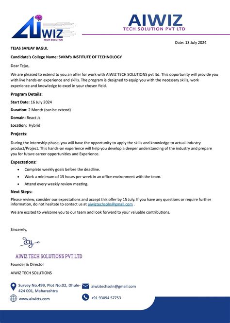 Tejas Bagul On Linkedin Internship Reactjs Aiwiztechsolutions Careergrowth Handsonexperience