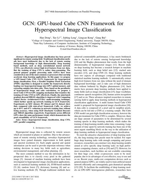 pdf gcn gpu based cube cnn framework for hyperspectral image