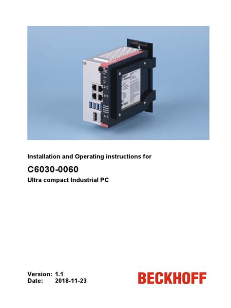 Beckhoff C6030 0060en Pdf Electrical Connector Power Supply