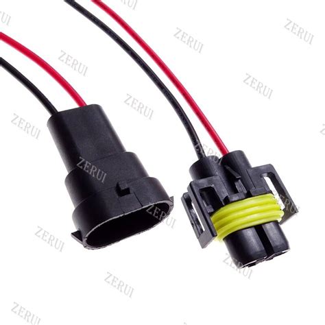 Zr For 1 Pair H8 H9 H11 Male To Female Socket Plug Adapter Connector Cable Wiring Harness For