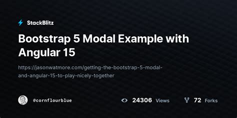 Bootstrap 5 Modal Example With Angular 15 Stackblitz