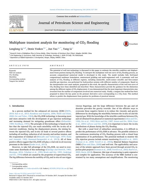 Pdf Multiphase Transient Analysis For Monitoring Of Co 2 Flooding