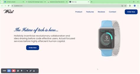 created a watch landing page with react and css nithya sivan posted