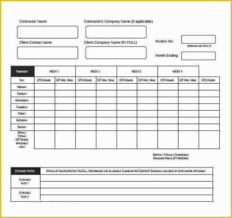Timesheet Invoice Template Free Of Timesheet Invoice Templates Samples Doc Pdf