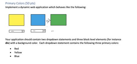 Solved Primary Colors 50 Pts Implement A Dynamic Web