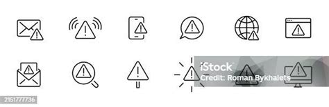 느낌표 경고 아이콘 설정 알림 주의 장치 아이콘 설정 벡터 개념에 대한 스톡 벡터 아트 및 기타 이미지 개념 경계 표지 긴급 개념 Istock