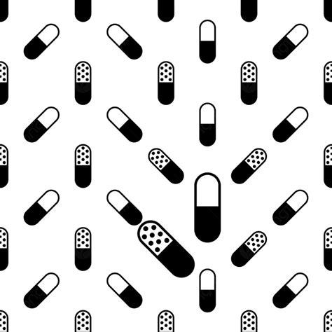 Capsule Pill Icon Seamless Pattern Background Science Antibiotic Line Background Image And