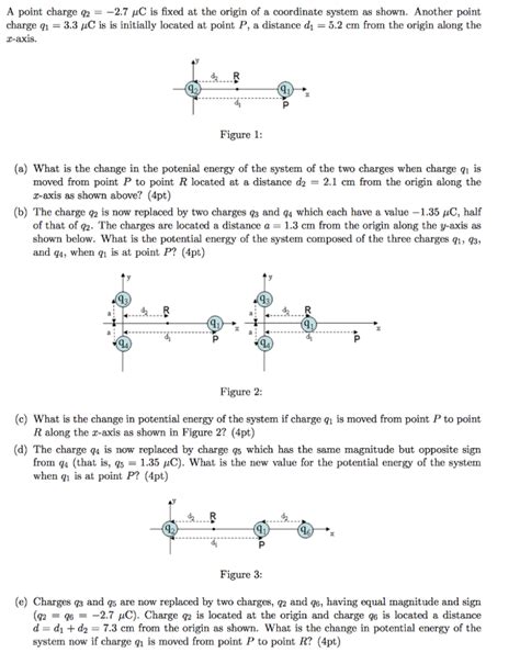 Solved A point charge q μC is fixed at the origin of Chegg