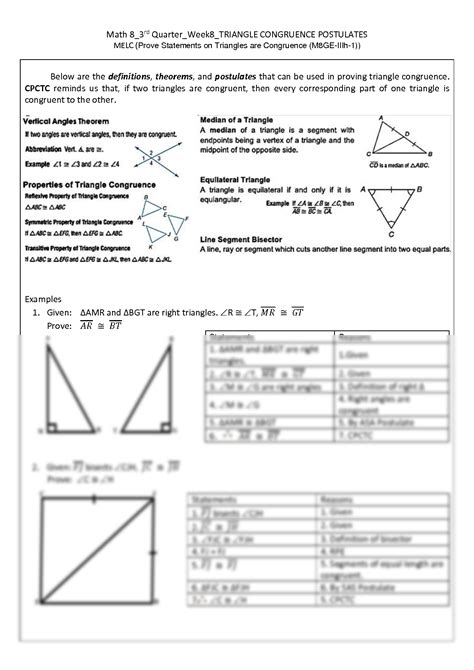 Congruent Triangles Statement And Reason At Peggy Rios Blog