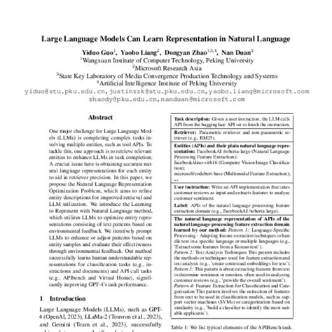 Large Language Models Can Learn Representation In Natural Language