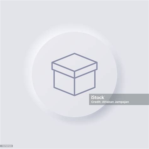 상자 아이콘 웹 디자인 응용 프로그램 Ui 등을 위한 흰색 Neumorphism 소프트 Ui 디자인 버튼 벡터 3차원 형태에 대한 스톡 벡터 아트 및 기타 이미지 Istock