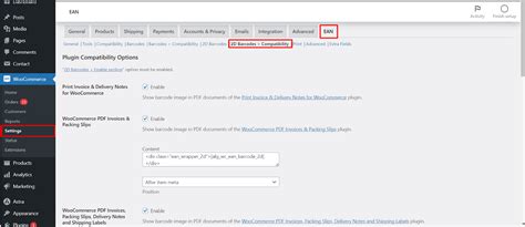 Compatibility Options In The Ean Wpfactory