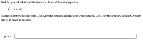 Solved Find the general solution of the first-order linear | Chegg.com