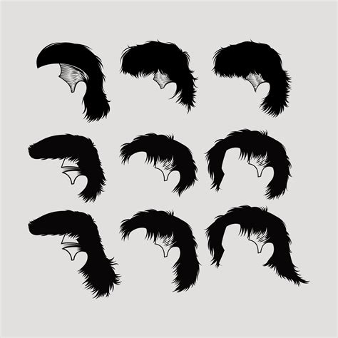 Bundle Mullet Hair For Graphic Resources Vector Eps 10 34323786 Vector Art At Vecteezy