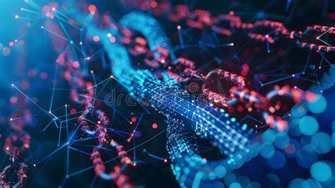 Blockchain Based Trading System With Binary Code Stock Illustration