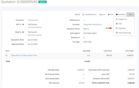 Print Duplicate Void Or Delete A Quotation Zayls